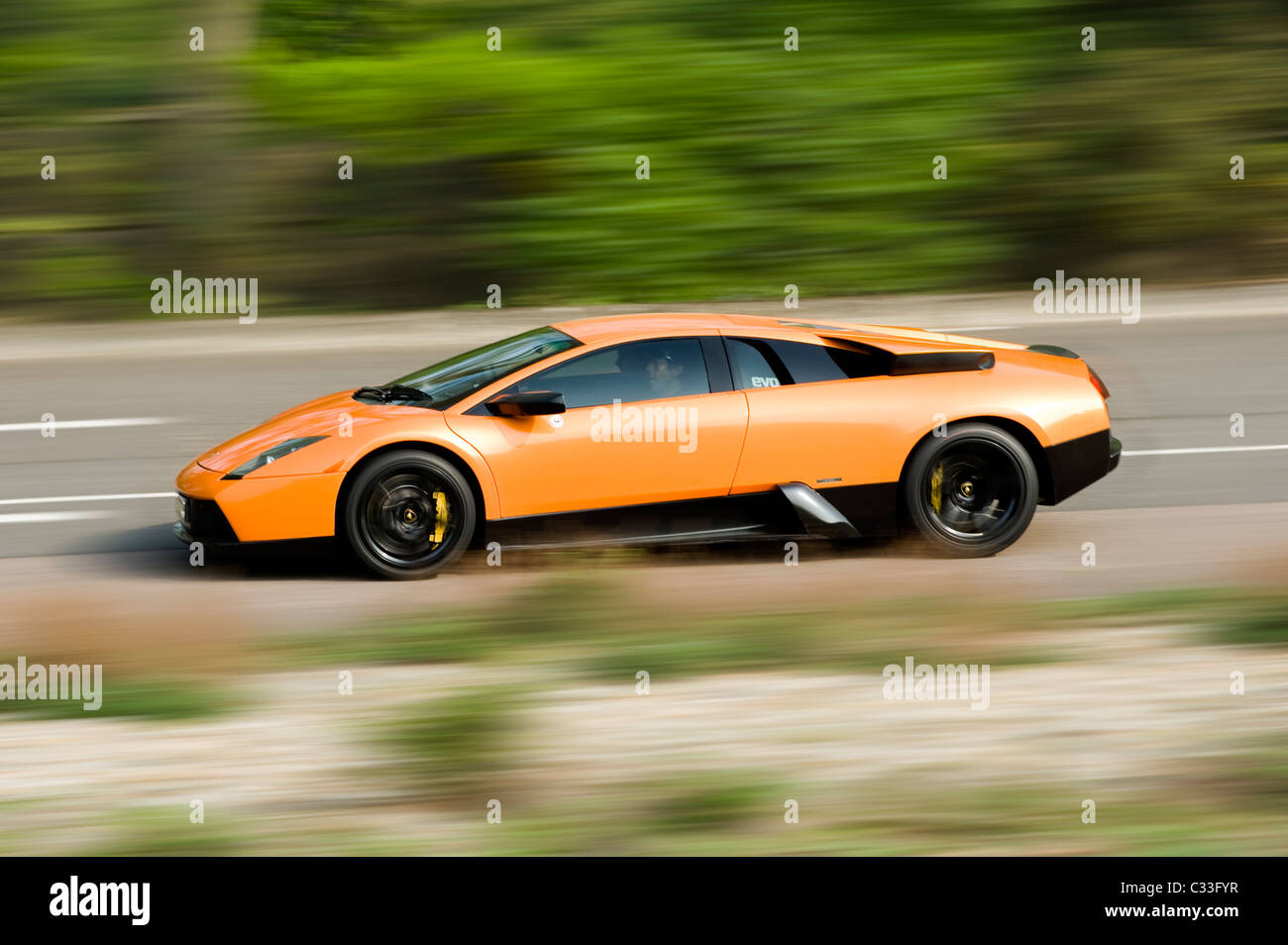 Lamborghini on track, Longcross, London April 2011 Stock Photo - Alamy