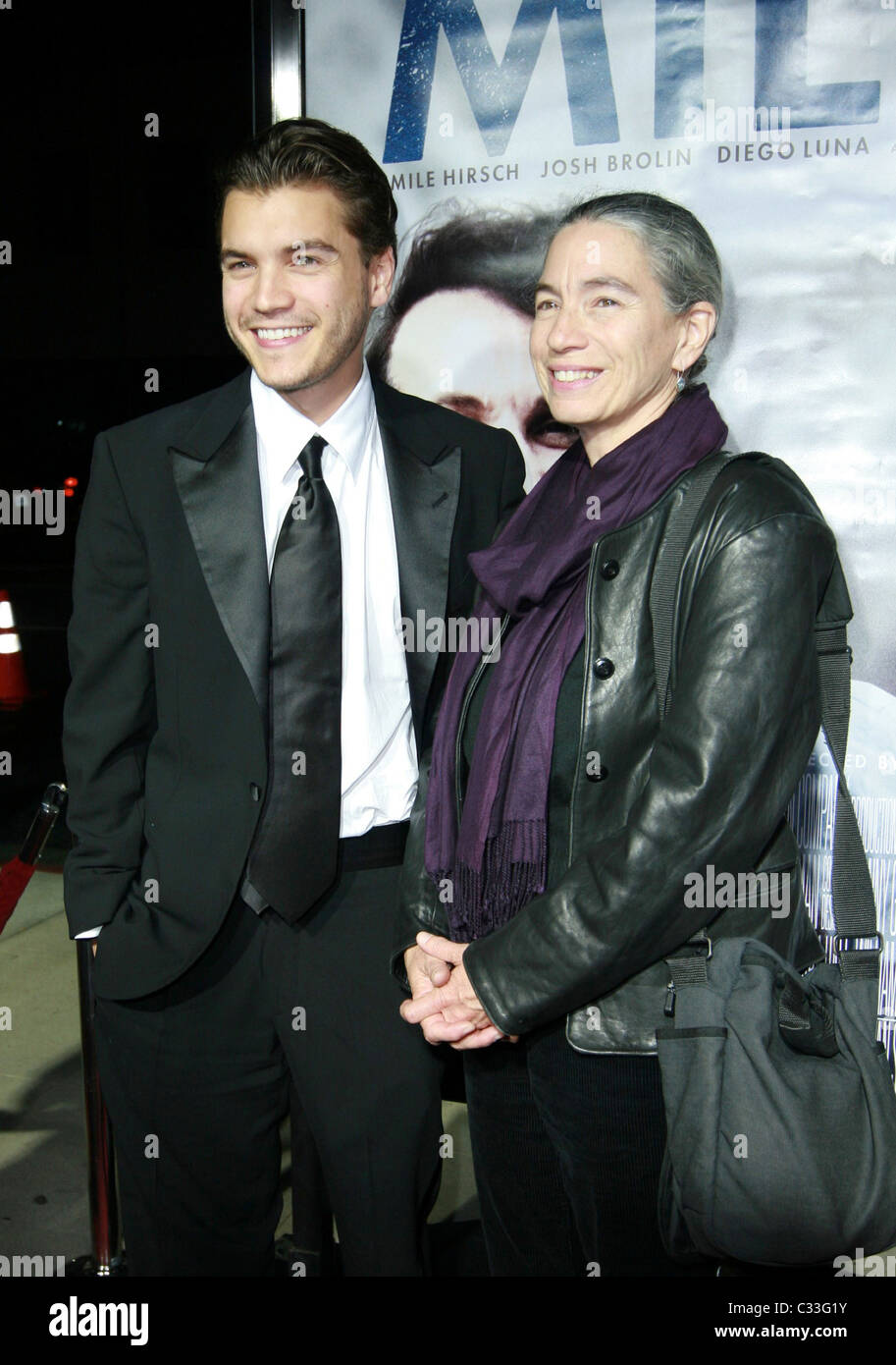 Emile Hirsch and mother Margaret Davenport Los Angeles premiere of ...