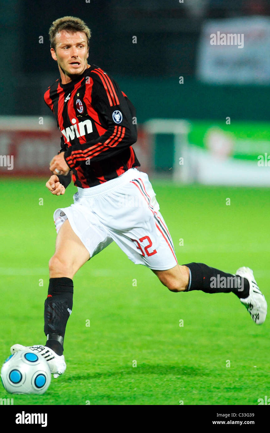 David Beckham Dubai Football Challenge match between AC Milan and ...