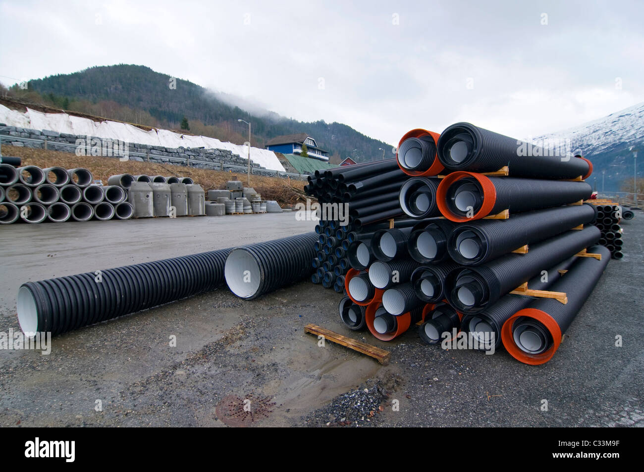 Corrugated drainage pipe hi-res stock photography and images - Alamy