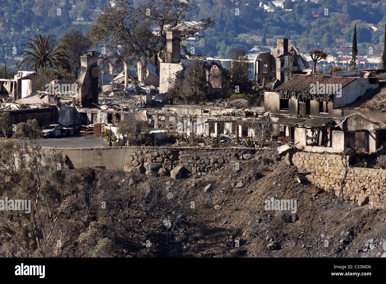 Mt. Cavalry Monastery Devastation left after the wildfires in Montecito ...
