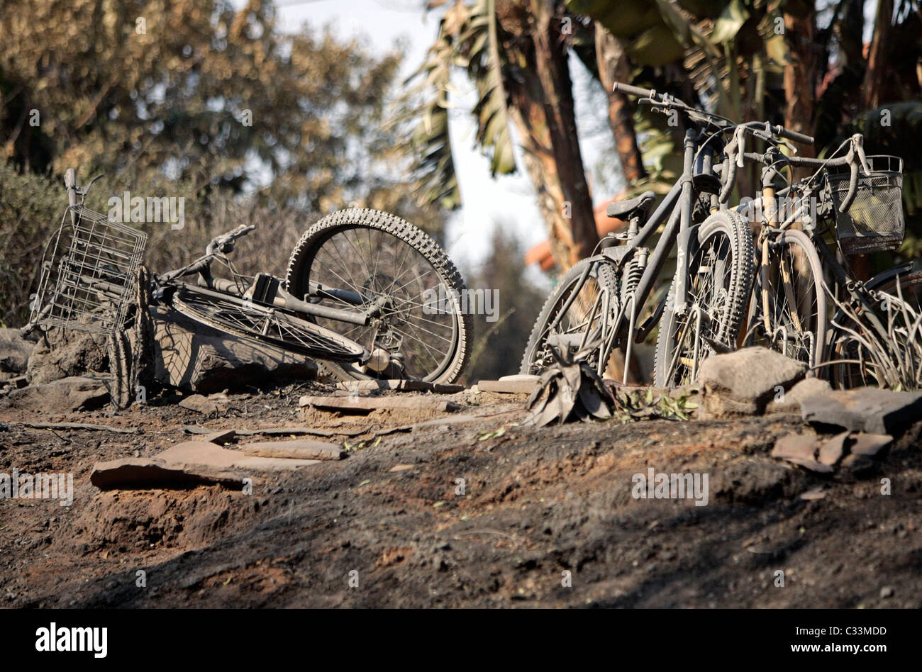 Devastation left after the wildfires in Montecito, Santa Barbara ...
