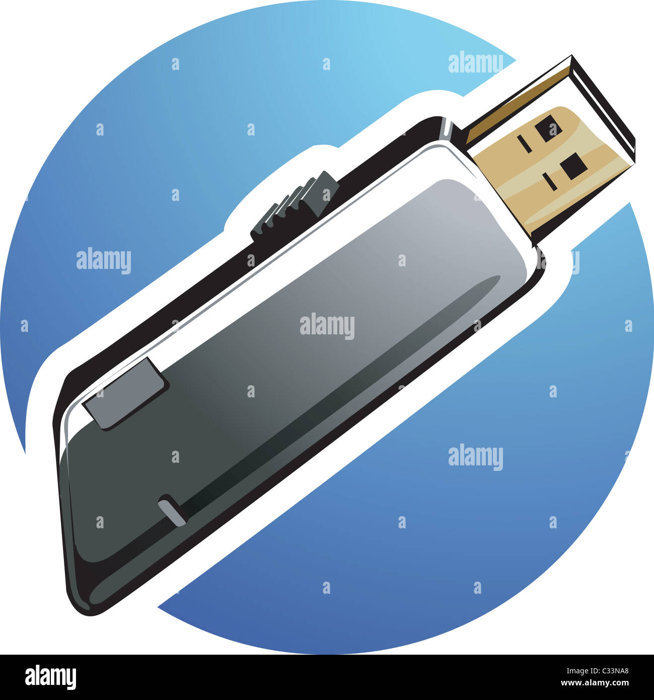 pen drive in blue background Stock Photo - Alamy
