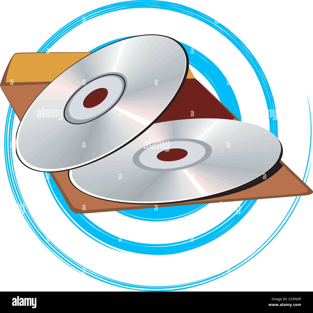 Illustration of Compact Disc on a brown board Stock Photo - Alamy