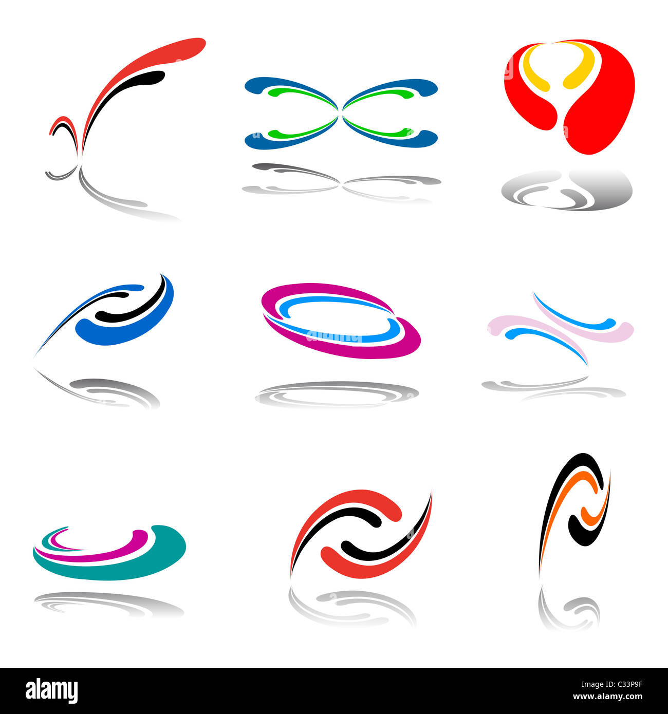 set of abstract vector symbols for design use Stock Photo - Alamy