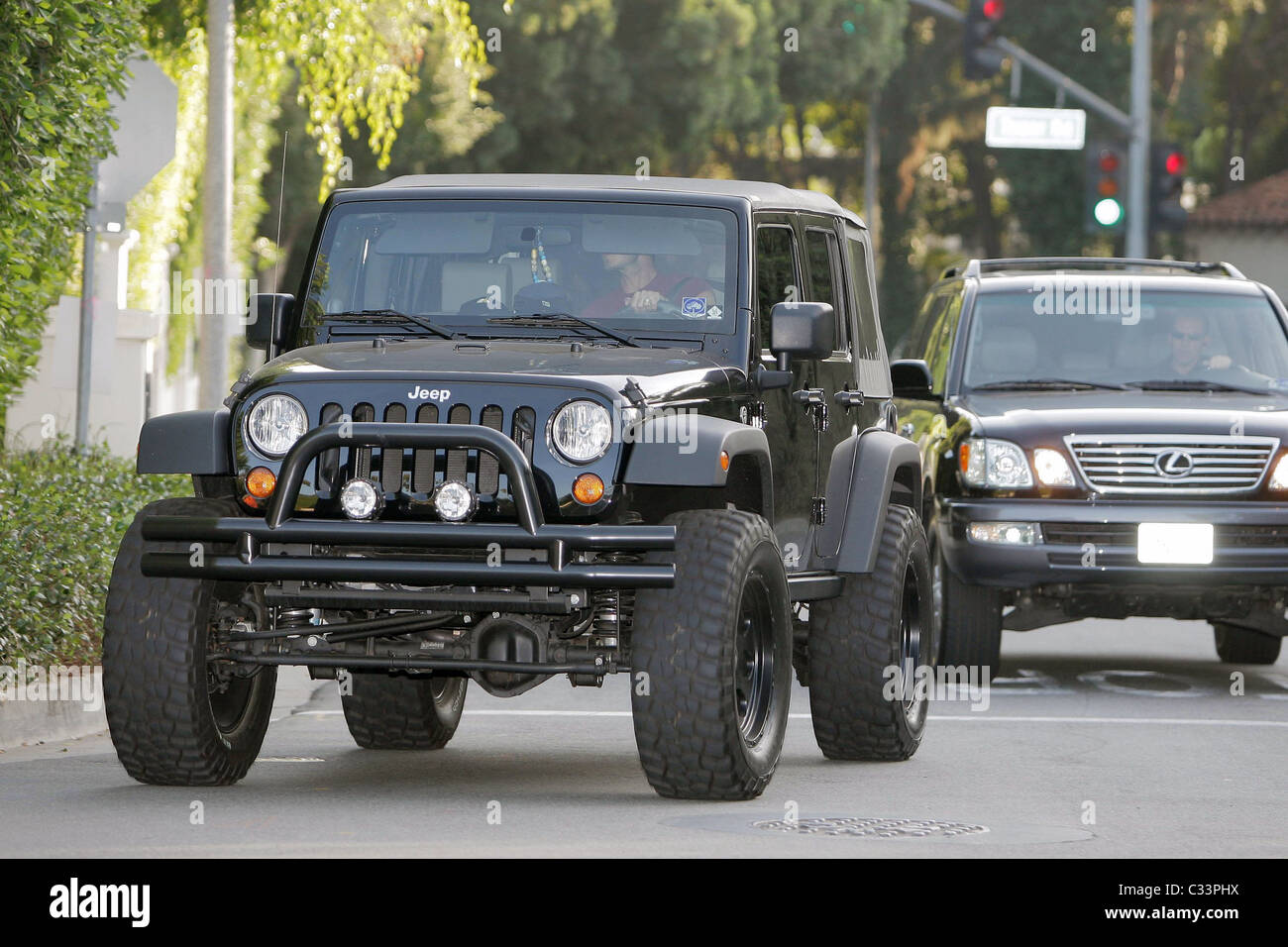 David Beckham picks up his children from school Los Angeles, California ...