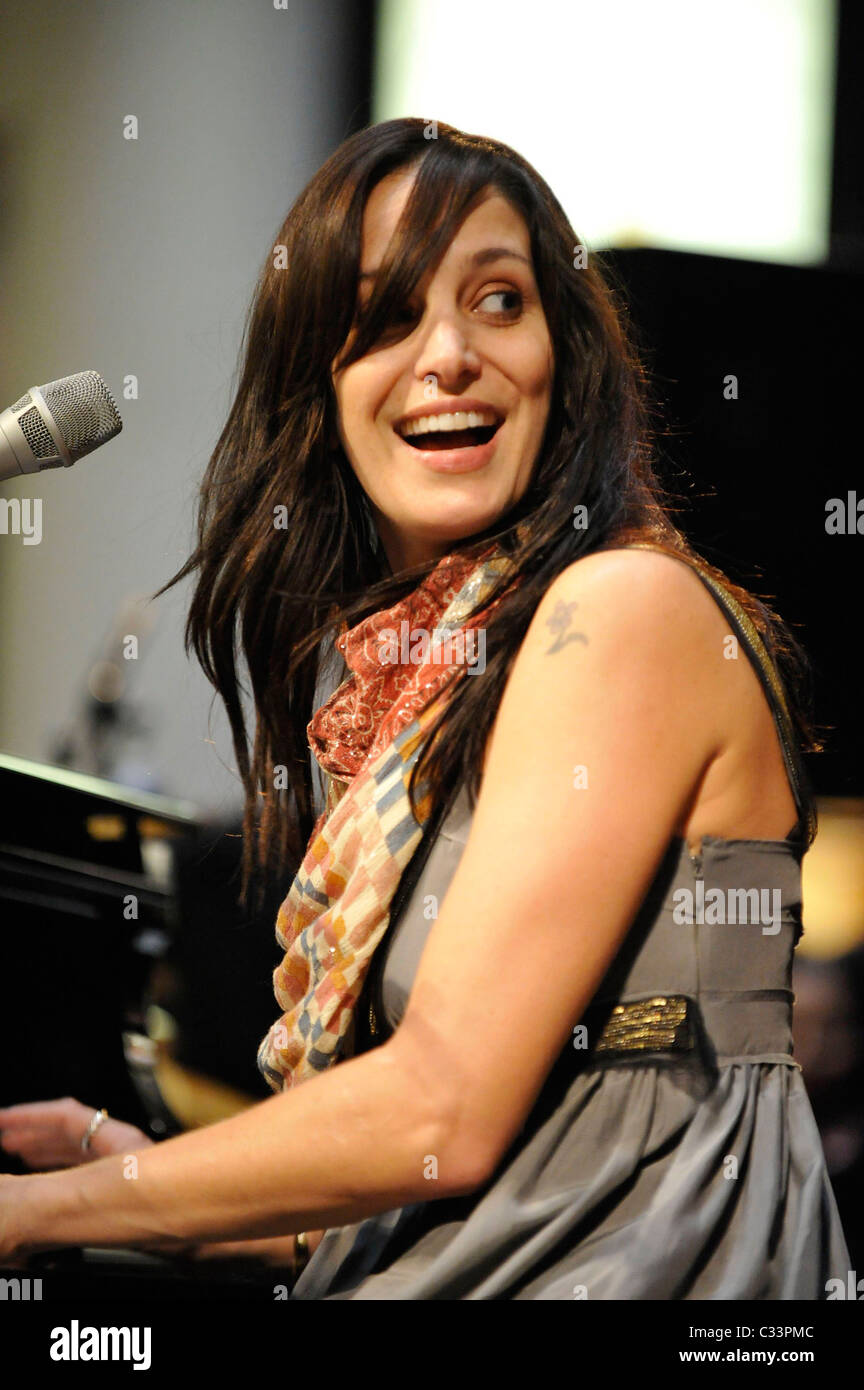 Canadian singer Chantal Kreviazuk performing live at the unveiling of ...