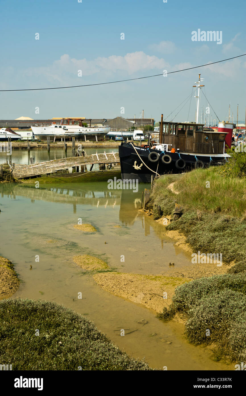 Wendy Ann 2, a tug style fishing boat boat tied up on the river Arun in ...