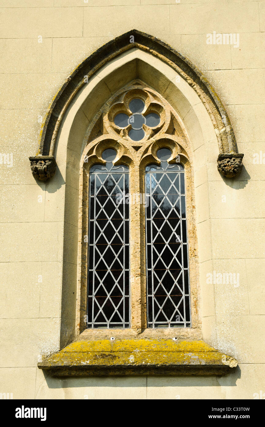 Window detail: St Mary Church. The late Norman parish church of the ...