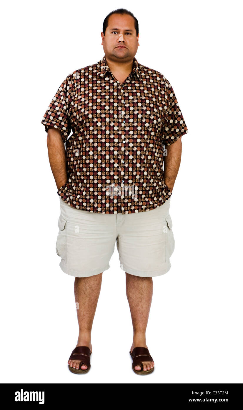 Mid adult man posing isolated over white Stock Photo - Alamy