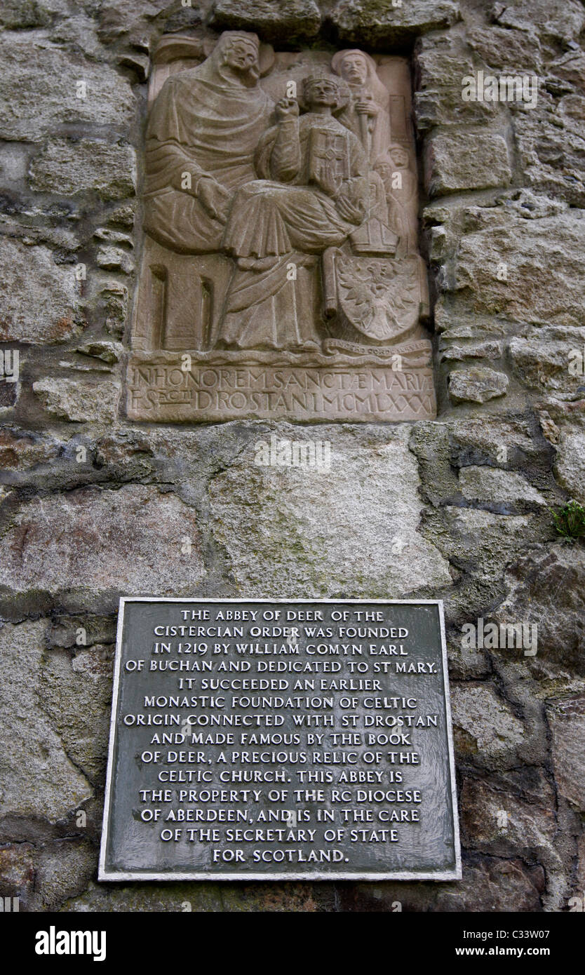 Sign at the abbey of deer hi-res stock photography and images - Alamy