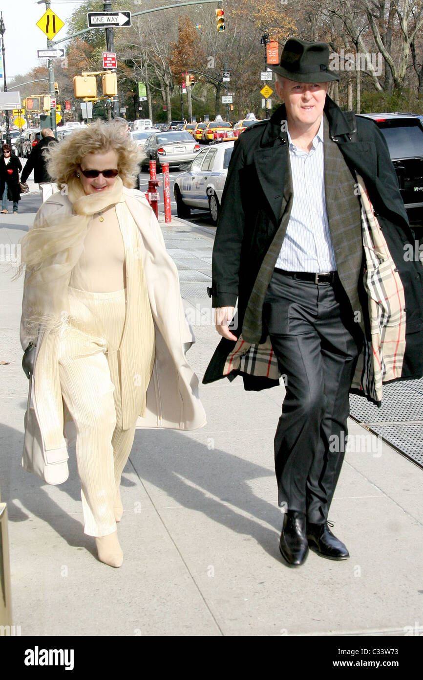 Mary Yeager and John Lithgow out and about in Manhattan New York City ...