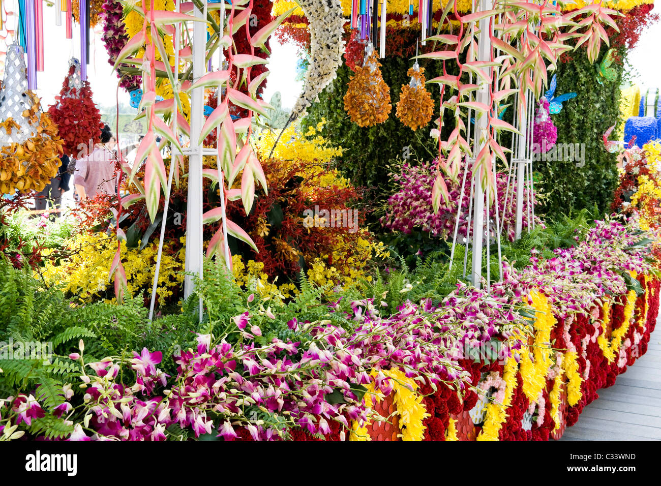 Flowers decorate float for 7th China Flower Expo in Beijing Stock Photo ...