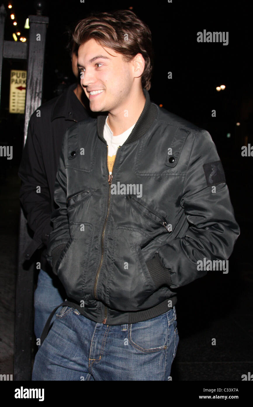 Emile Hirsch outside Spider Club in Hollywood Los Angeles, California ...