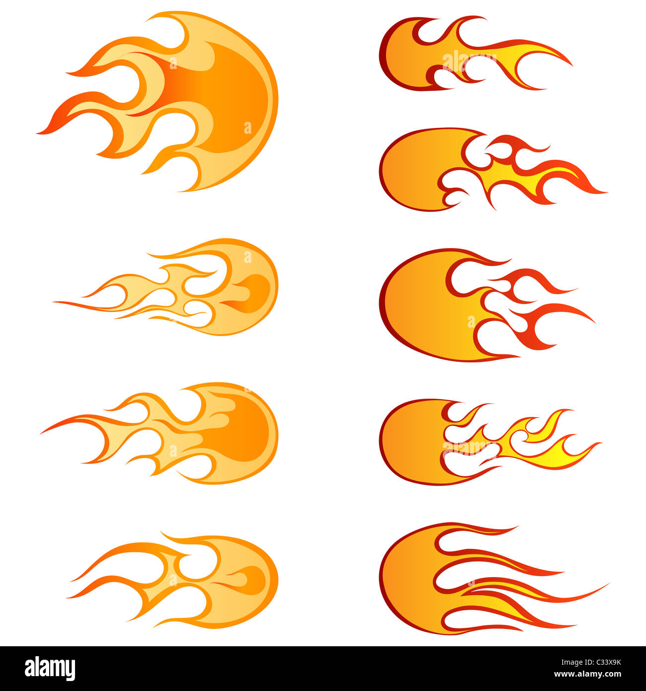 Set of different fireballs patterns for design use Stock Photo - Alamy
