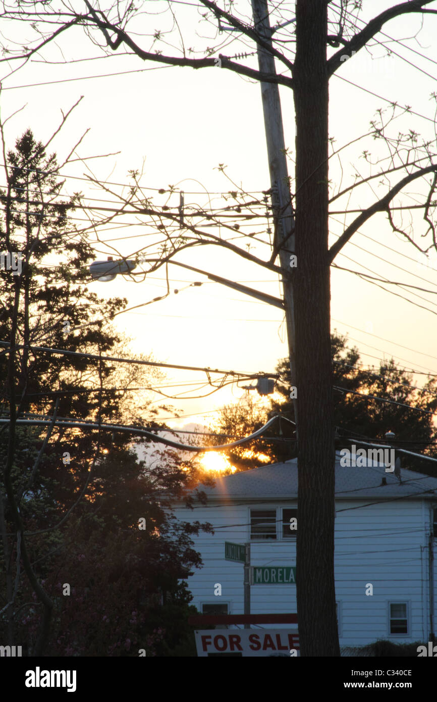 Suburban Spring Sunset Stock Photo - Alamy