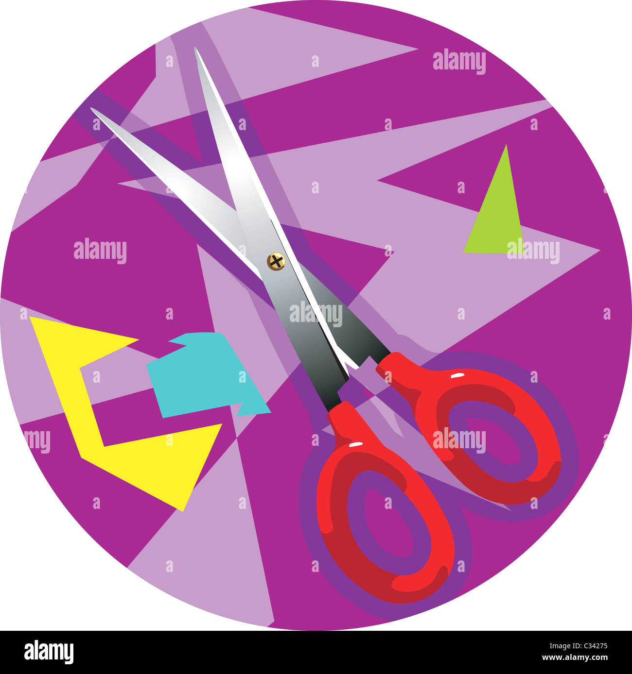 Scissors and paper pieces Stock Photo - Alamy