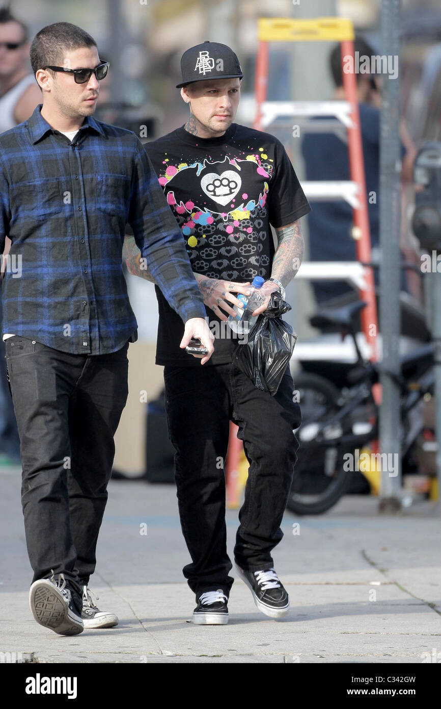 Benji Madden on the set of a photo shoot for his clothing company DCMA ...