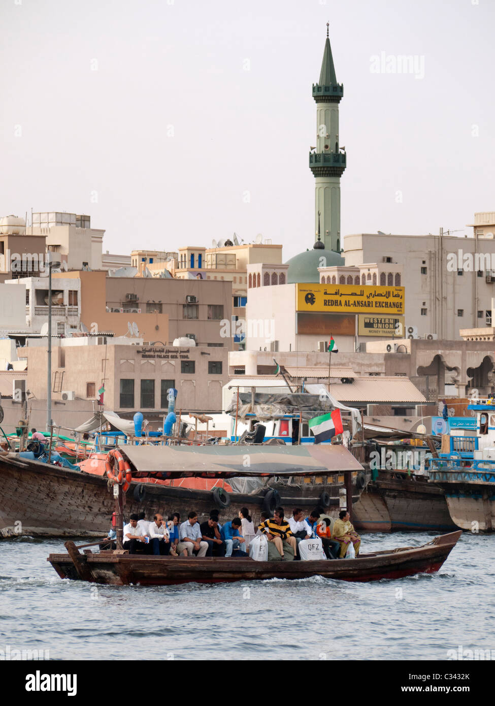 The traditional abra boat in dubai creek hi-res stock photography and ...