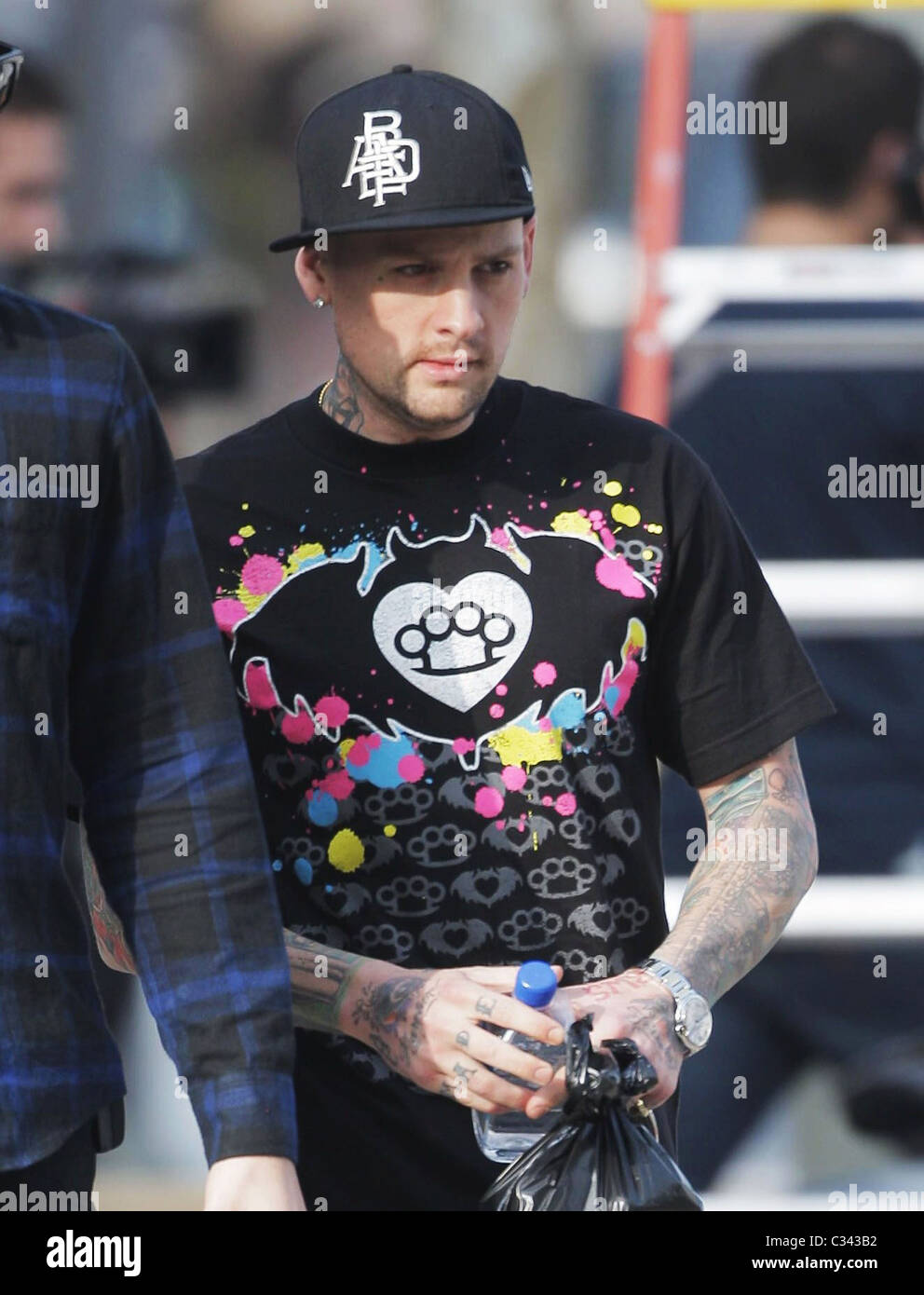 Benji Madden on the set of a photo shoot for his clothing company DCMA ...