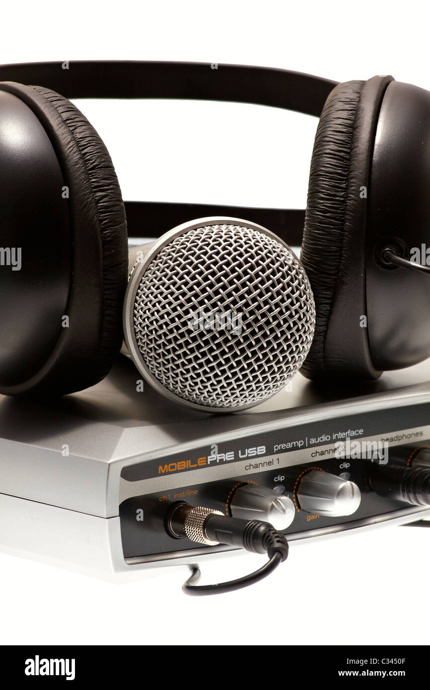 audio equipment for studio sound recording playback Stock Photo - Alamy