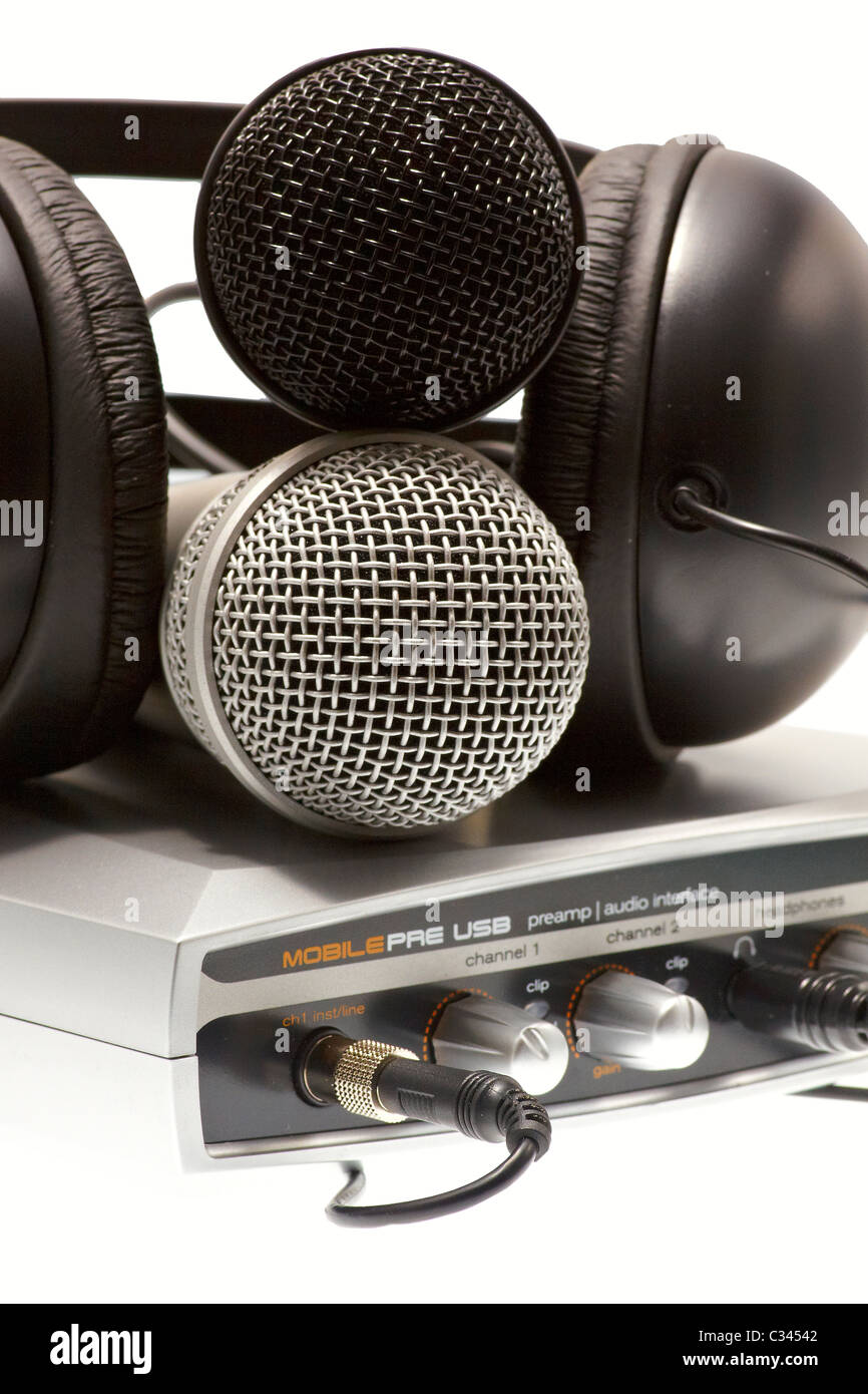 audio equipment for studio sound recording playback Stock Photo - Alamy