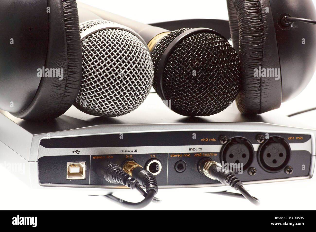 audio equipment for studio sound recording playback Stock Photo - Alamy