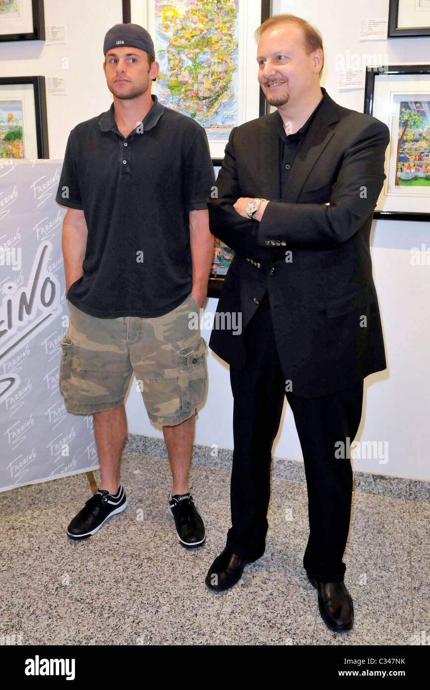 Andy Roddick and Charles Fazzino Artist Charles Fazzino unveils his ...