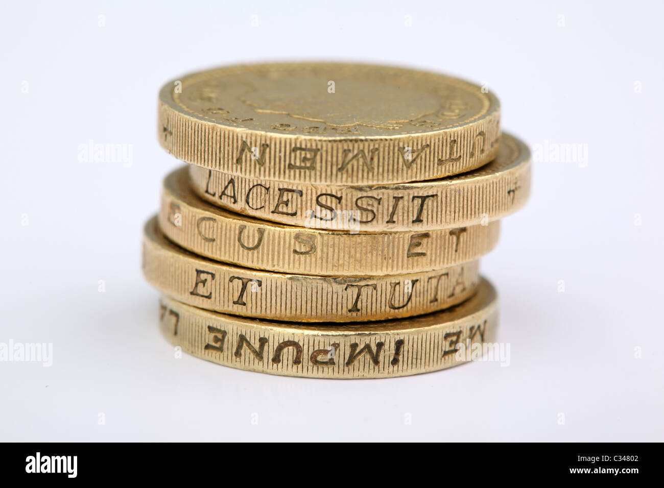 English one pound coins Stock Photo - Alamy