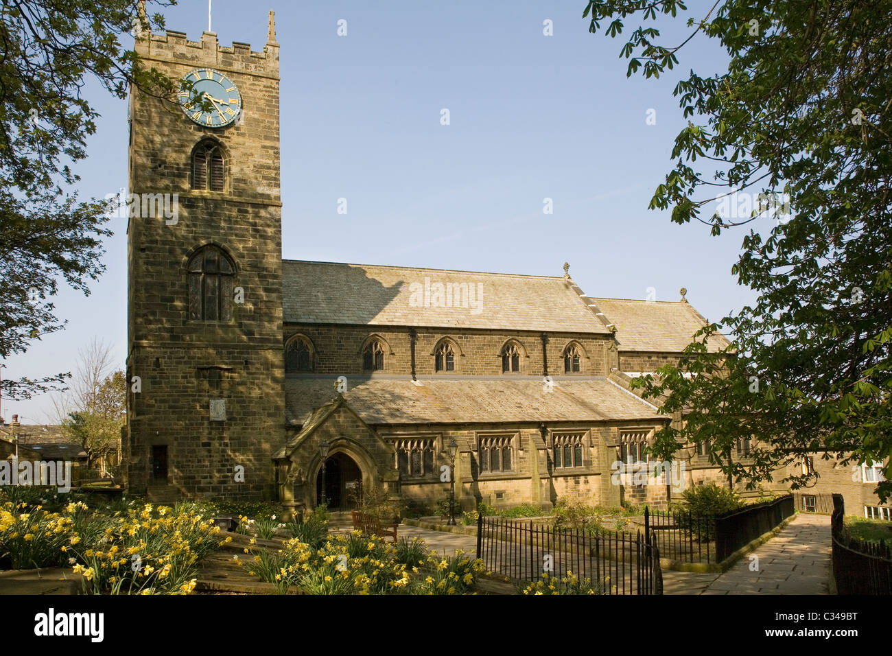 England Yorkshire, Haworth, home of Bronte sisters, church Stock Photo ...