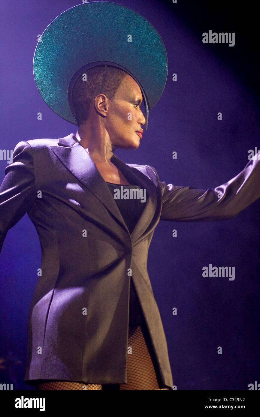 Grace Jones performs live at Camden's Roundhouse London, England - 27. ...