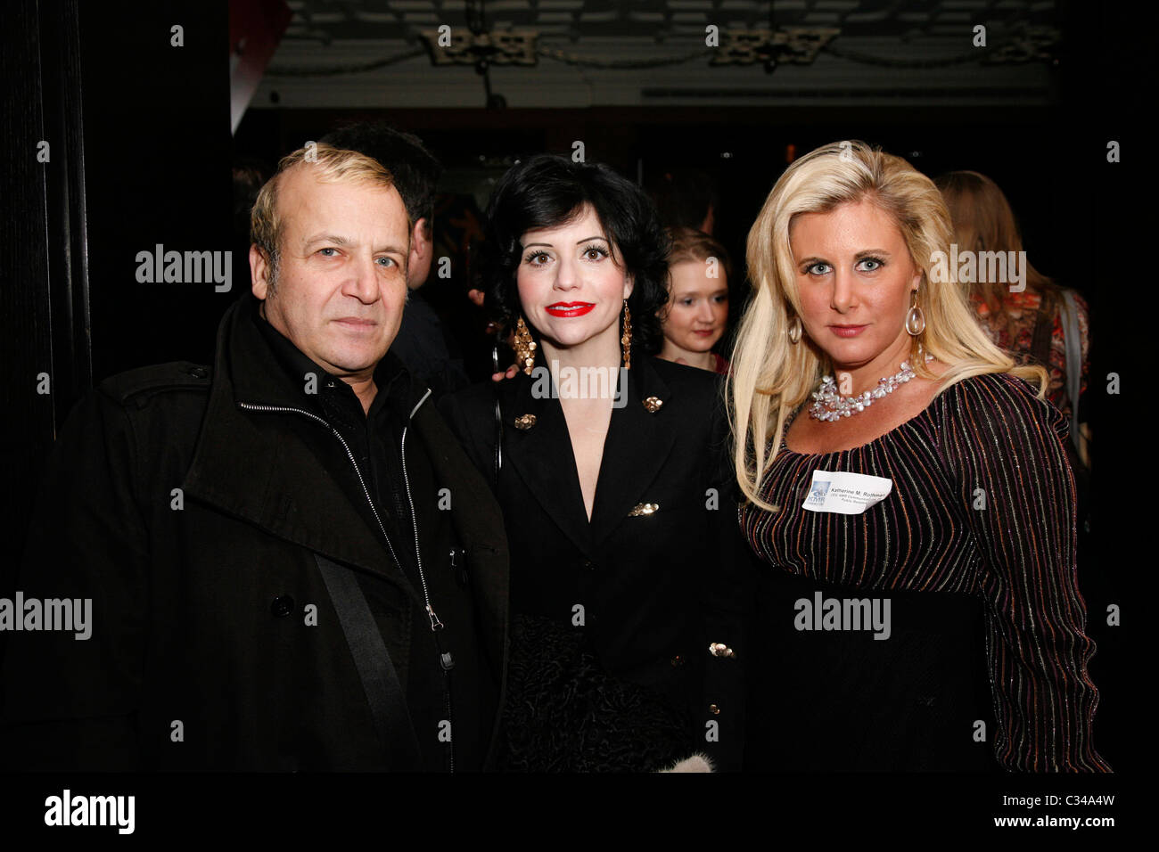 Katherine Rothman (r) and guests Alex McCord hosts a cocktail party at ...