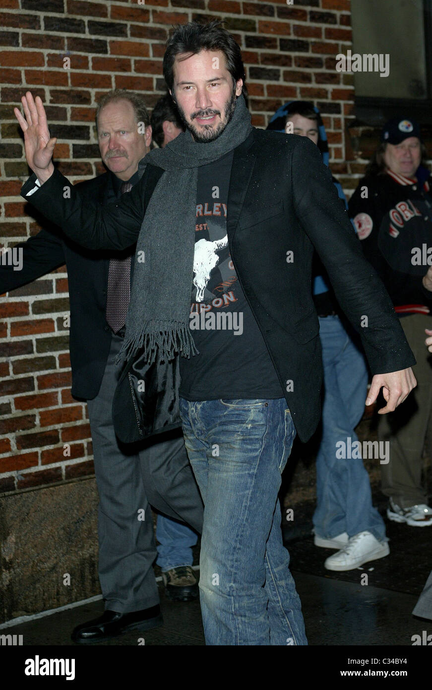 Keanu Reeves outside Ed Sullivan Theatre for the 'Late Show With David ...