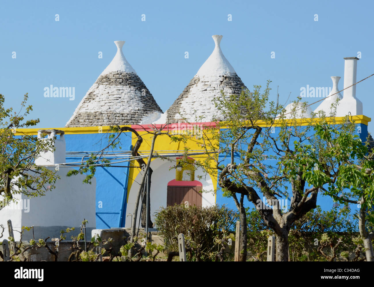Colourful colorful trullo, Puglia, Italy Stock Photo - Alamy