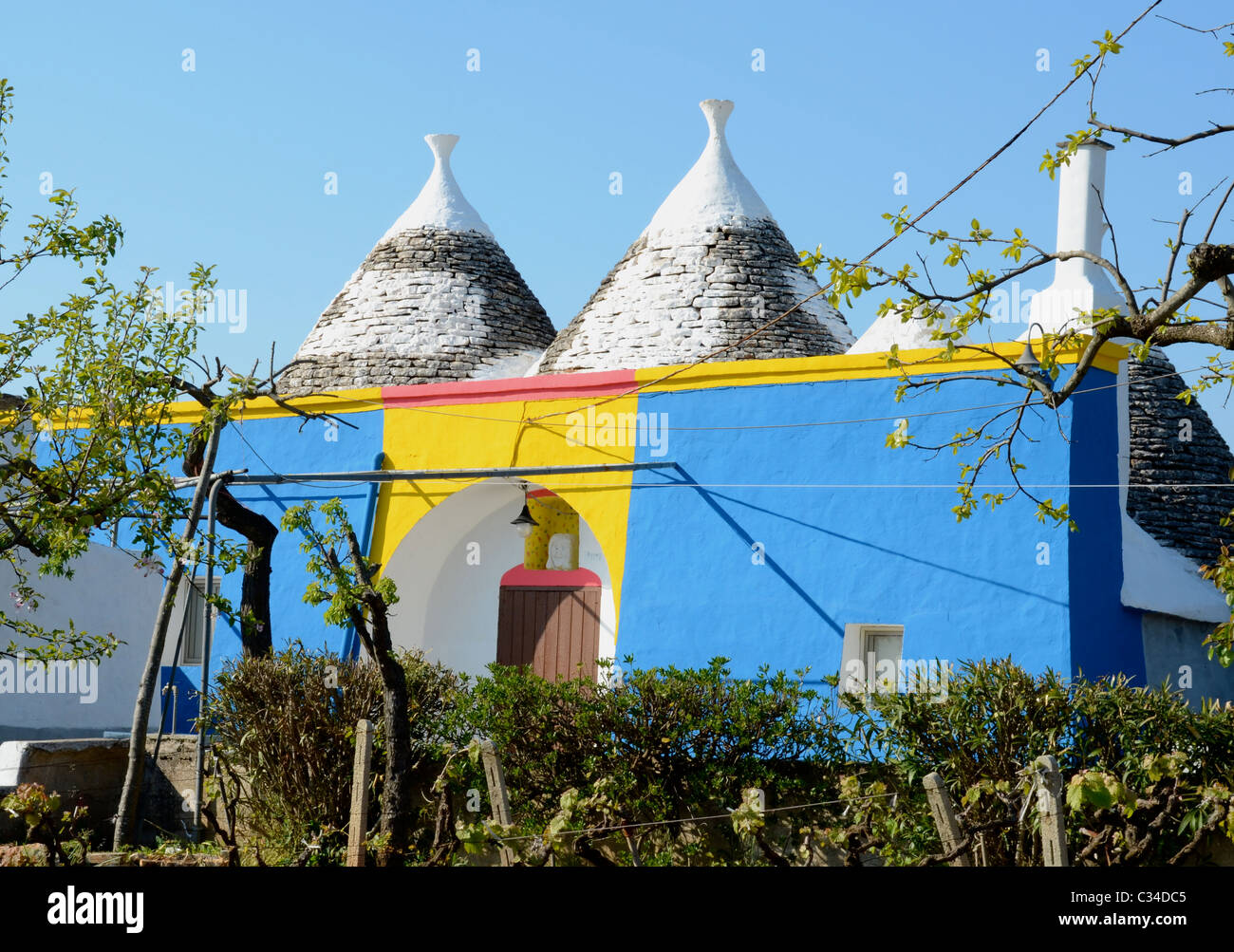 Colourful colorful trullo, Puglia, Italy Stock Photo - Alamy