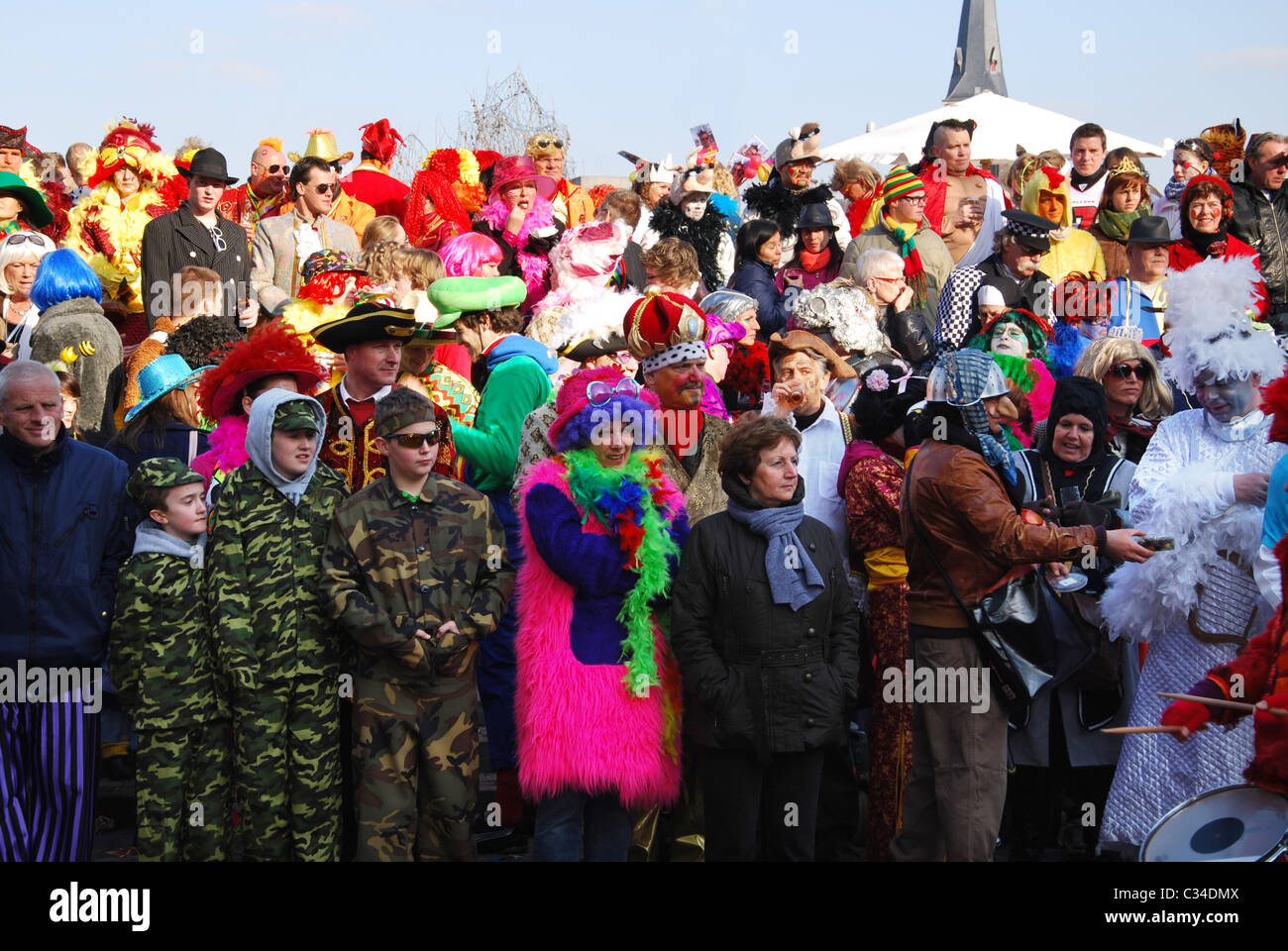 Carnival crowd lining the streets at Maastricht Netherlands Stock Photo ...