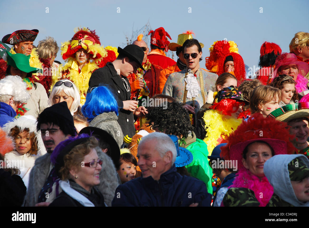 Carnival crowd lining the streets at Maastricht Netherlands Stock Photo ...