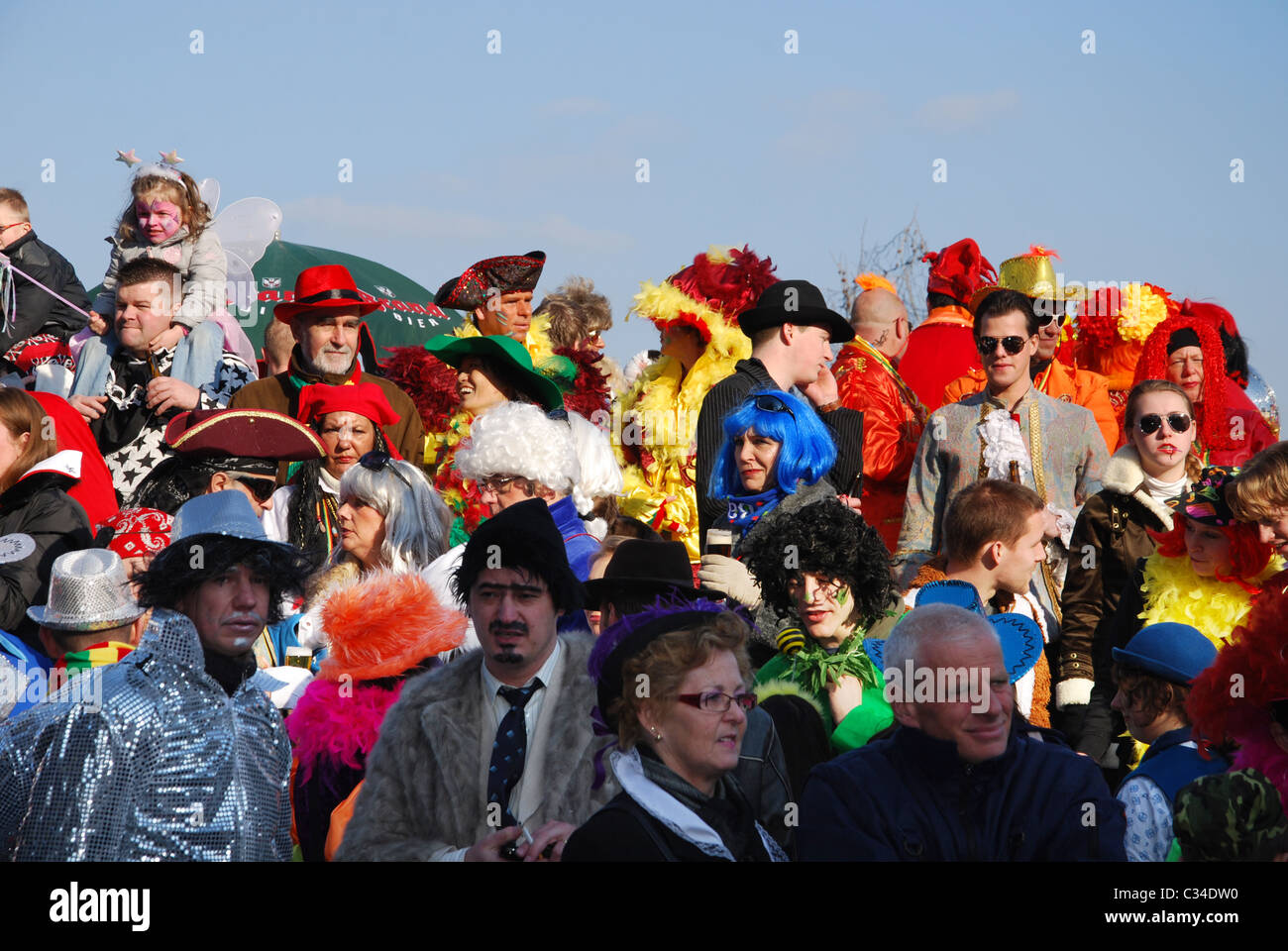 Carnival crowd lining the streets at Maastricht Netherlands Stock Photo ...