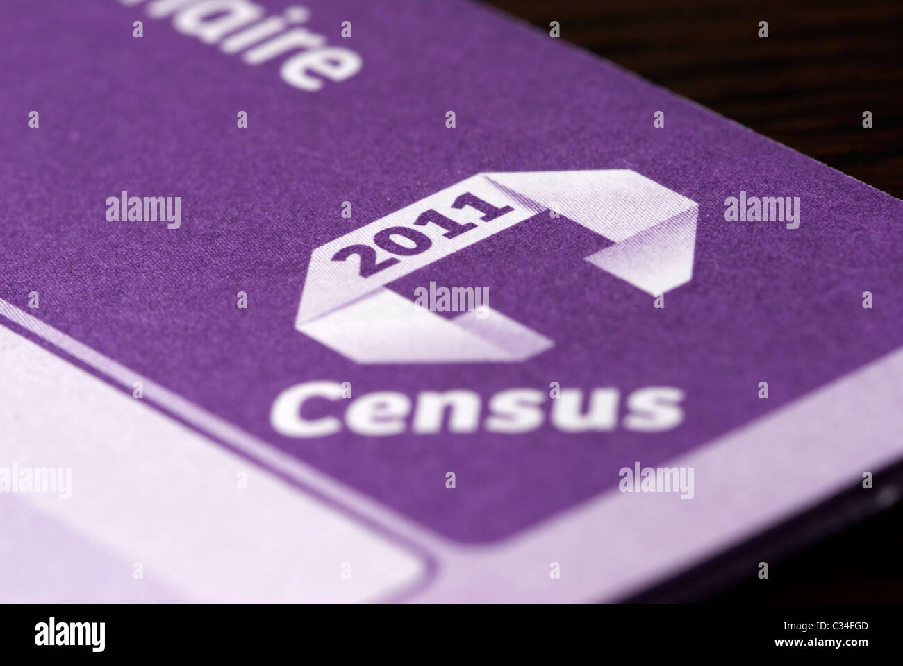 Close up of the 2011 Census stationery showing logo Stock Photo - Alamy