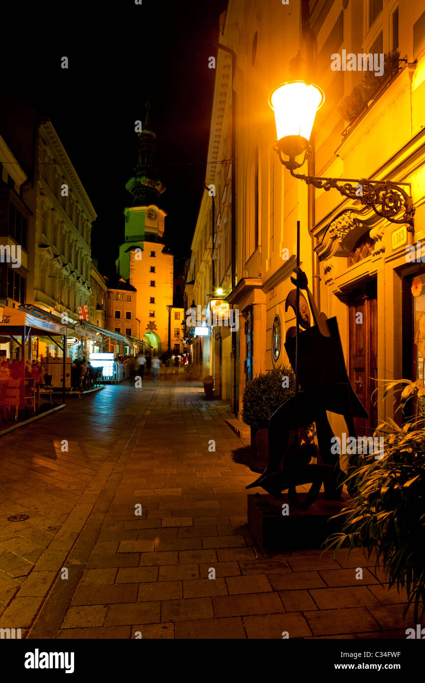 Michael''s Gate and Michalska Street at night, Bratislava, Slovakia ...