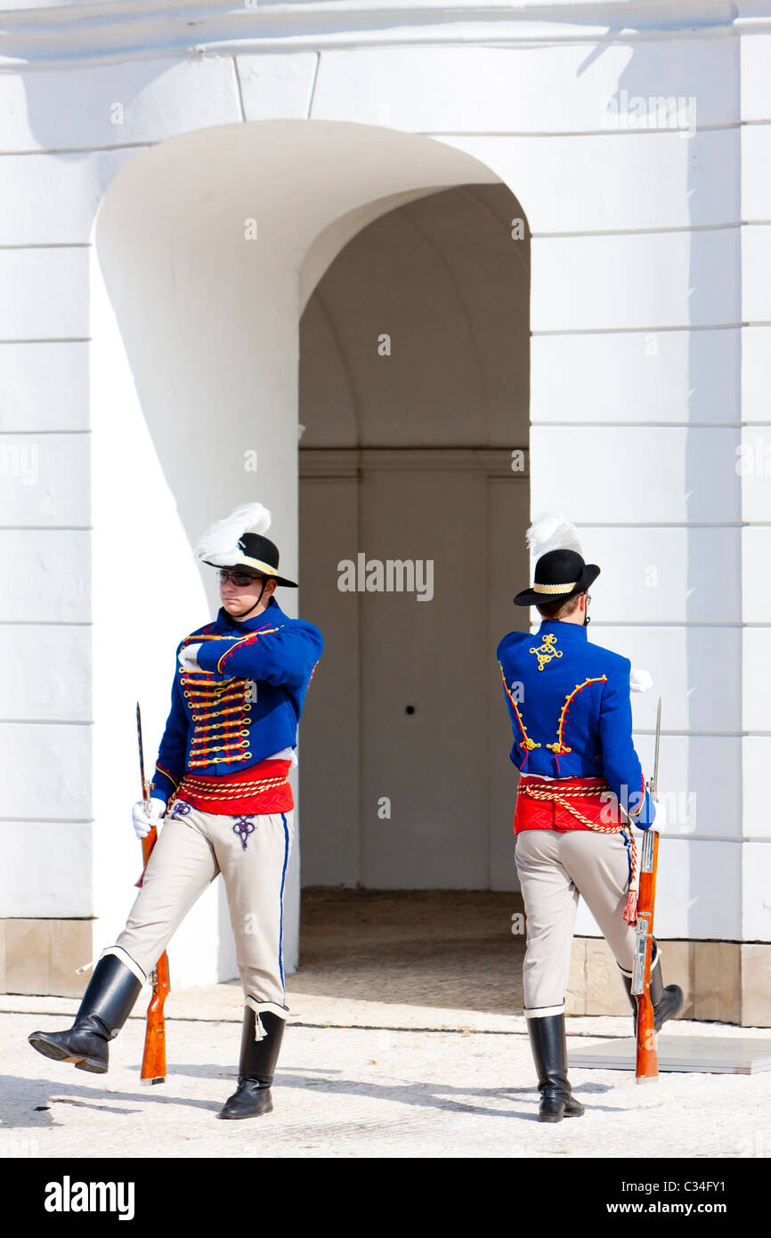 changing guard in front of Grassalkovich Palace, Bratislava, Slovakia ...
