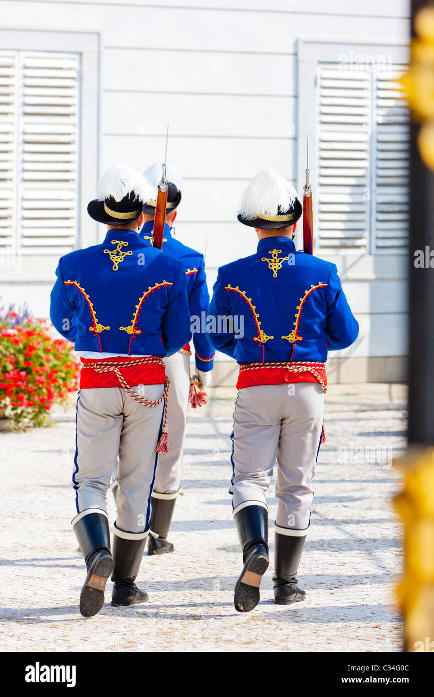 changing guard in front of Grassalkovich Palace, Bratislava, Slovakia ...