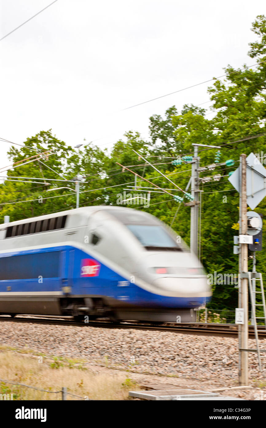 train of TGV, Burgundy, France Stock Photo - Alamy