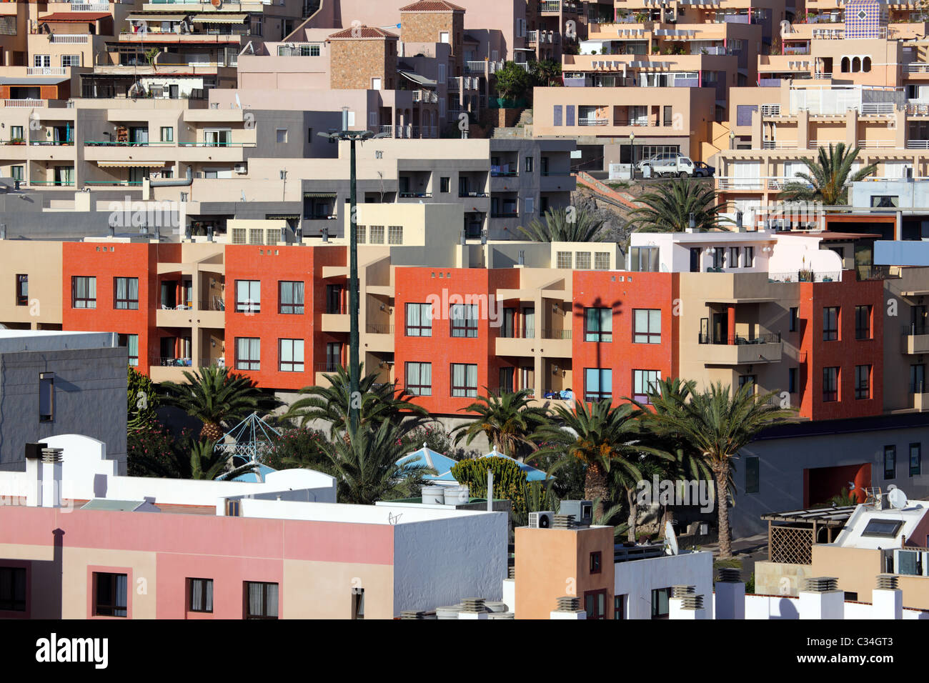 Colorful residential buildings in Spain Stock Photo - Alamy