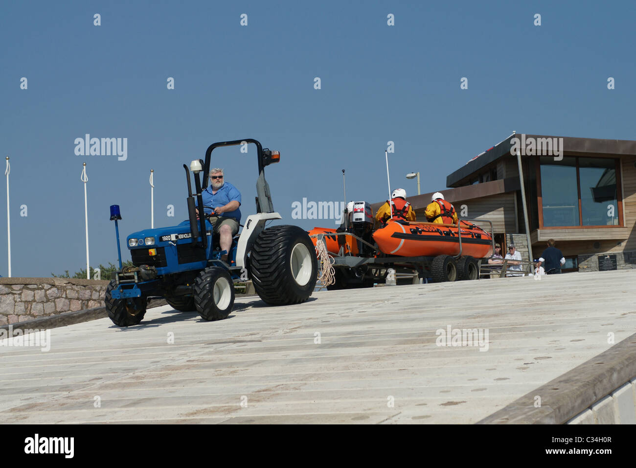 Lifeboat Launch, Exmouth Devon Stock Photo - Alamy