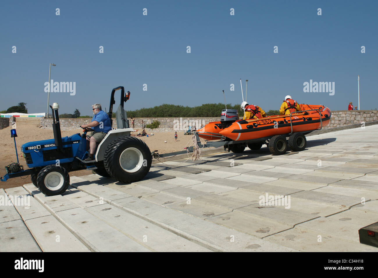 Lifeboat Launch, Exmouth Devon Stock Photo - Alamy