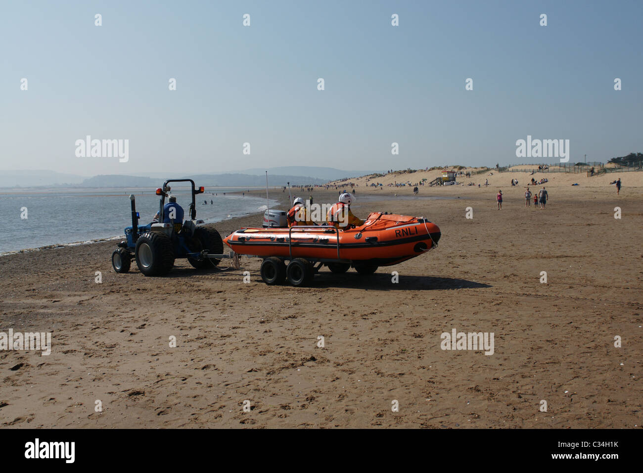 Lifeboat Launch, Exmouth, Devon Stock Photo - Alamy