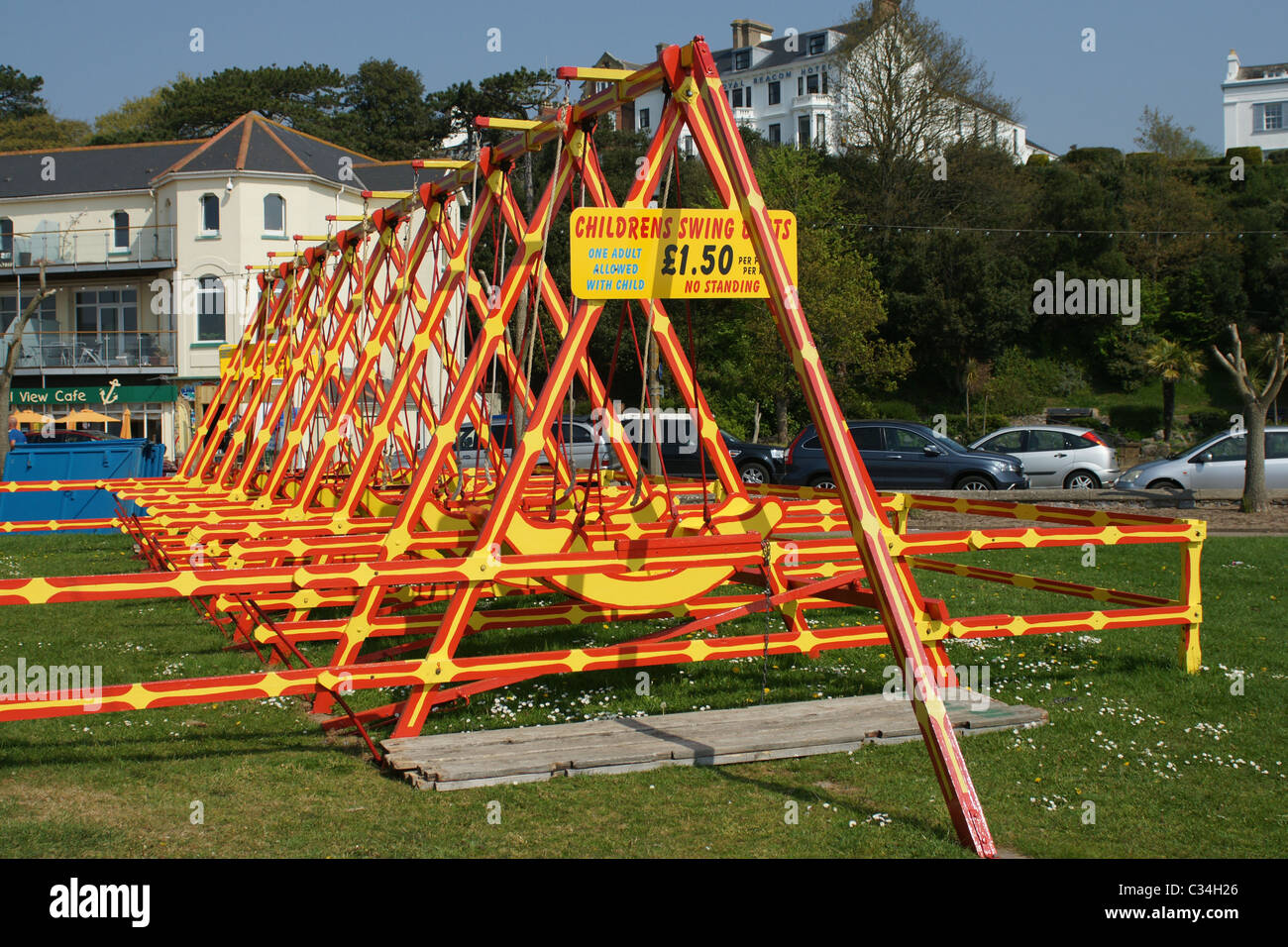 Swings seaside funfair exmouth devon hi-res stock photography and ...