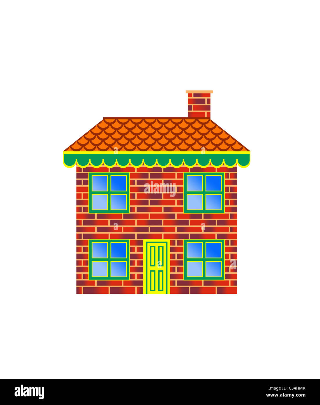 New brick house in Cut Out Stock Images & Pictures - Alamy