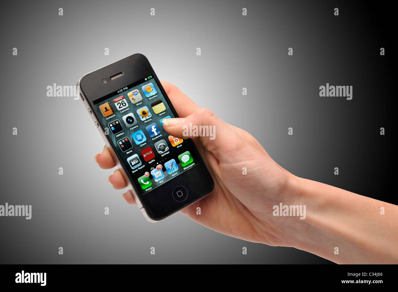 Female using i phone hi-res stock photography and images - Alamy